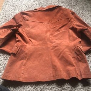 outeredge | Jackets & Coats | Vintage Genuine Leather Orange Suede ...
